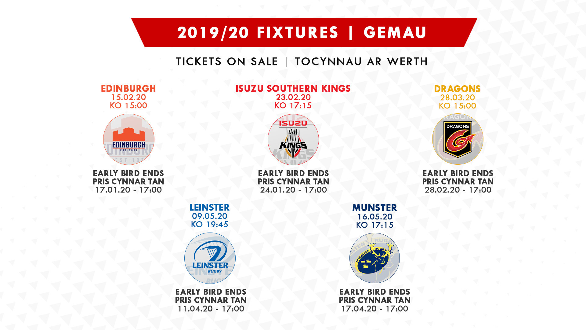 Tickets for all home games now on sale - Scarlets Rugby