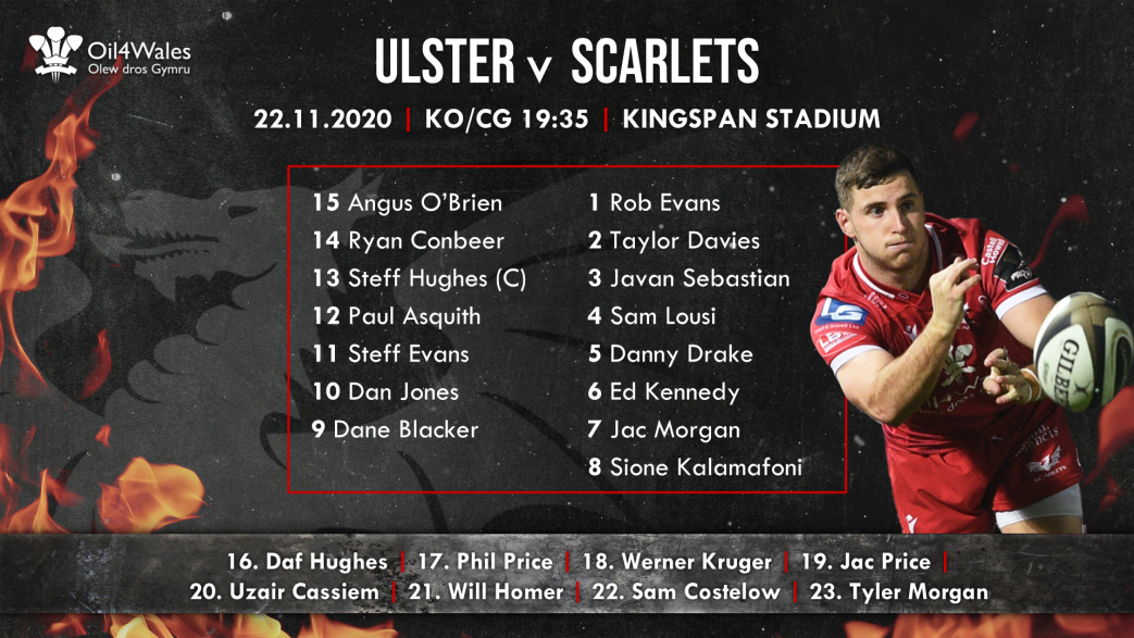 Scarlets make two changes for Ulster clash - Scarlets Rugby