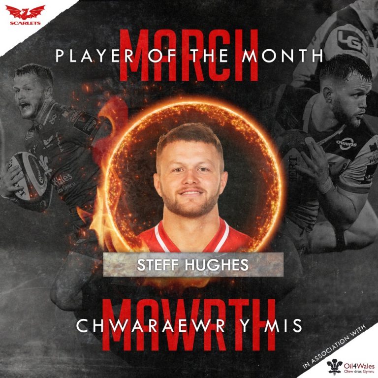 Steff Hughes voted your Oil 4 Wales player of the month - Scarlets Rugby