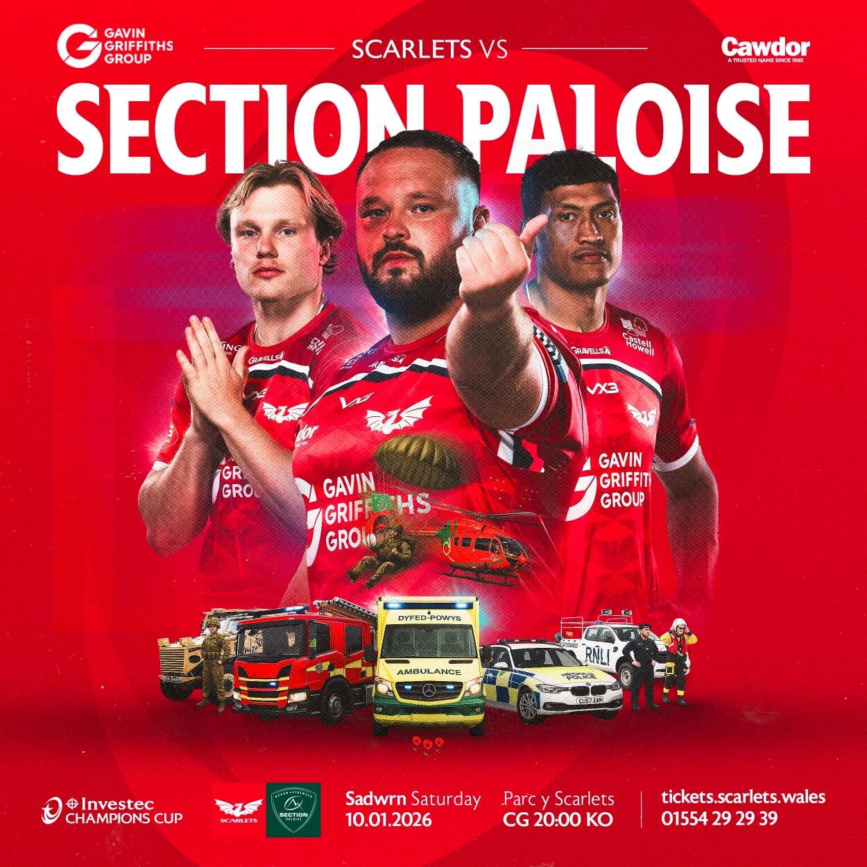 Scarlets’ ‘Salute to Services’ as Section Paloise visit Parc y Scarlets ...